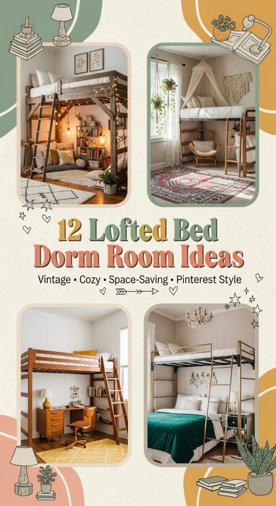 12 Modish Lofted Bed Dorm Room Ideas