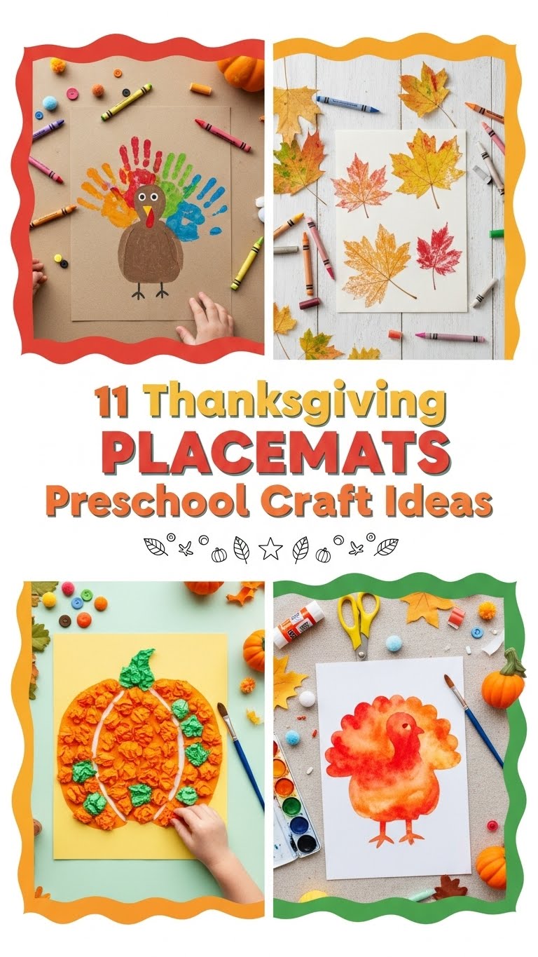 11 Thanksgiving Placemats Preschool Craft Ideas