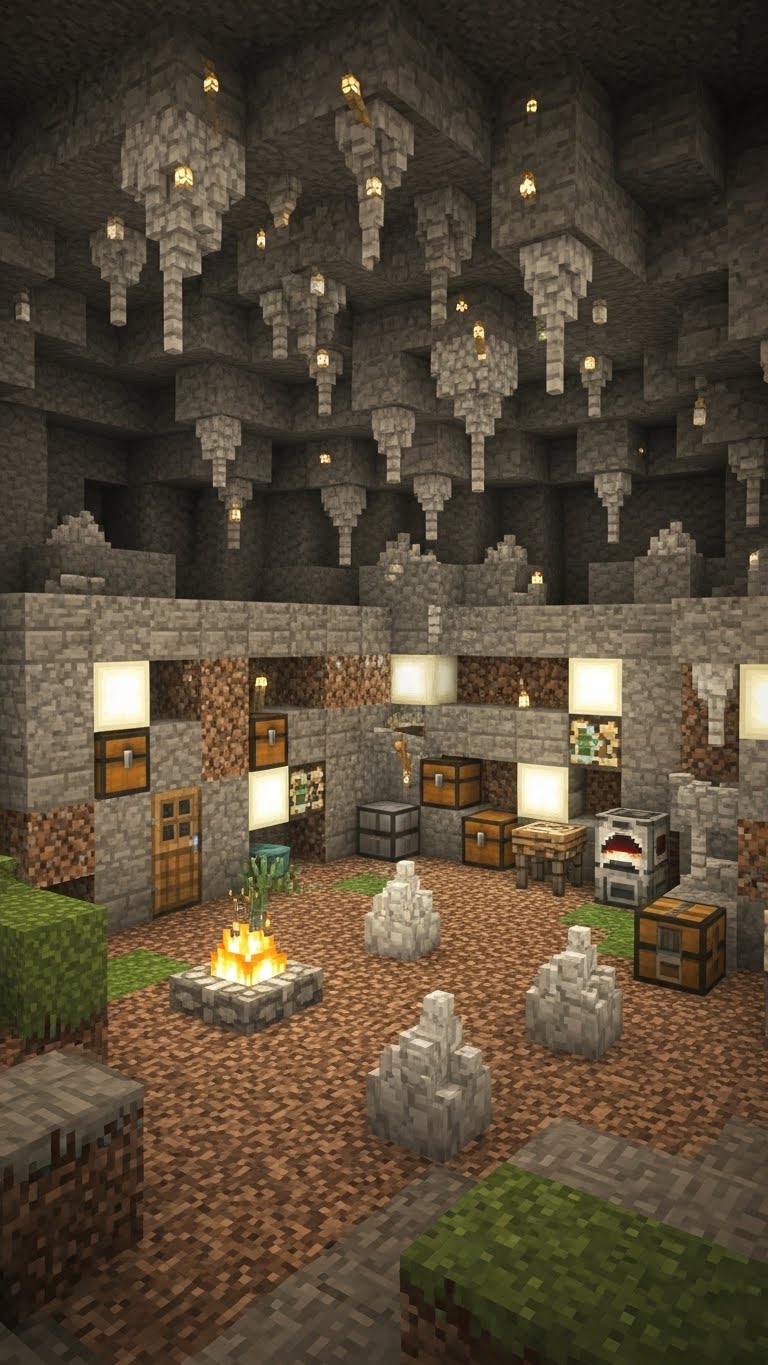13 Dripstone Starter House Base in Minecraft