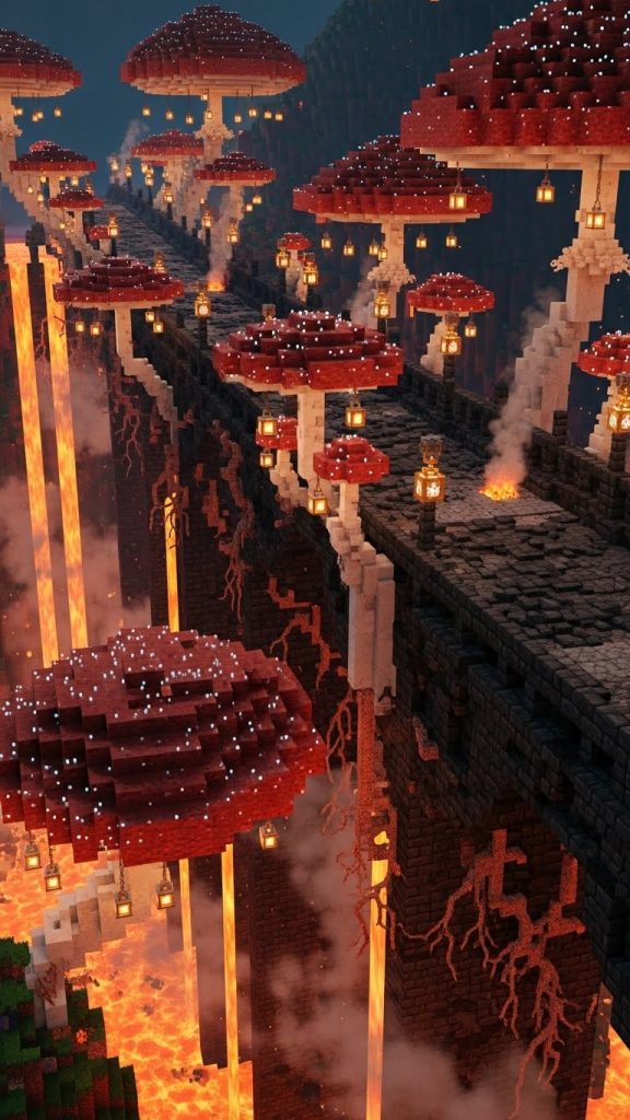 11 Minecraft Mushroom Nether Builds for Survival