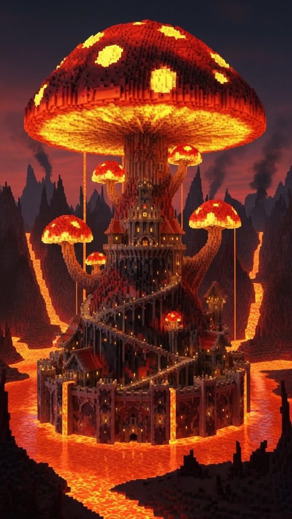 11 Minecraft Mushroom Nether Builds for Survival