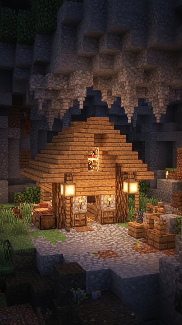 13 Dripstone Starter House Base in Minecraft