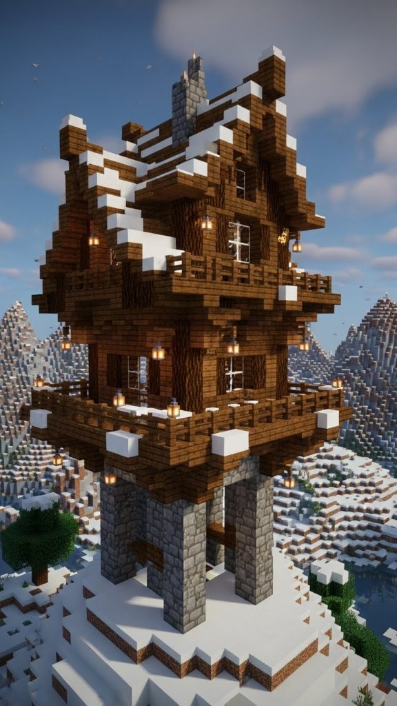 13 Aesthetic Minecraft Winter House Ideas