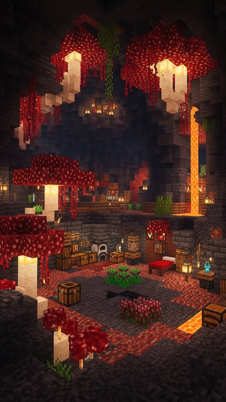 11 Minecraft Mushroom Nether Builds for Survival