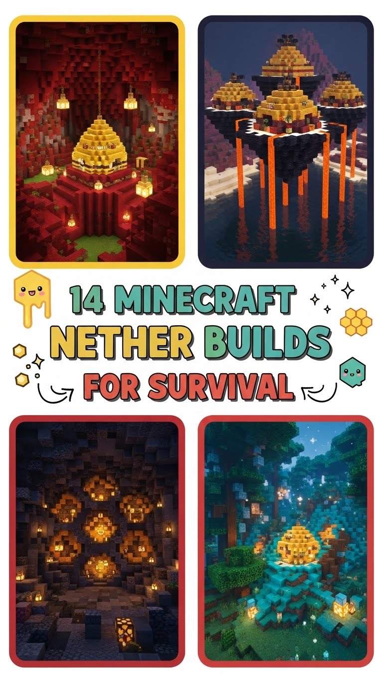 14 Minecraft Beehive Nether Builds for Survival