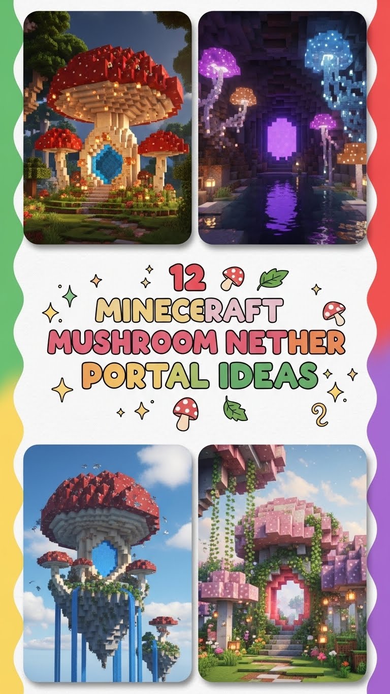 12 Minecraft Mushroom Nether Portal Ideas