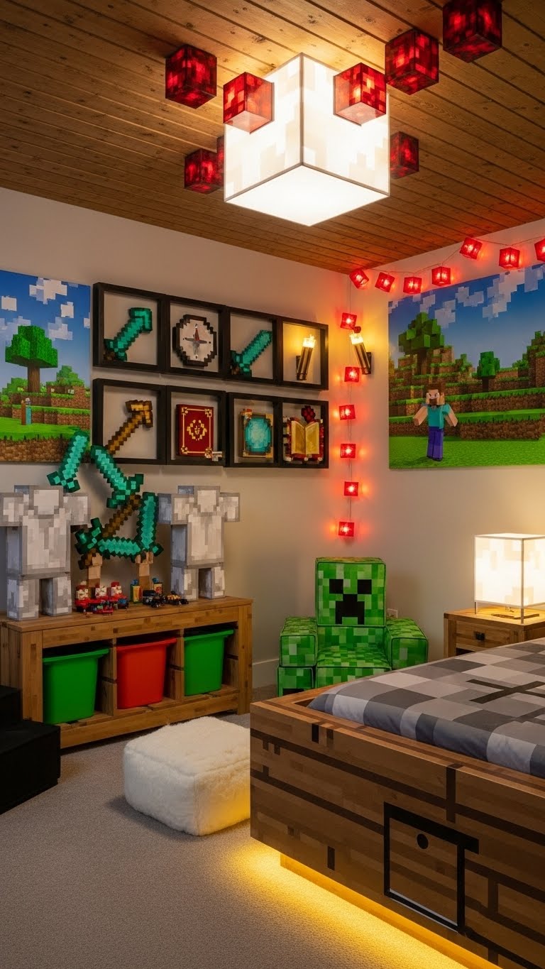 12 Aesthetic Minecraft Kids Room Ideas