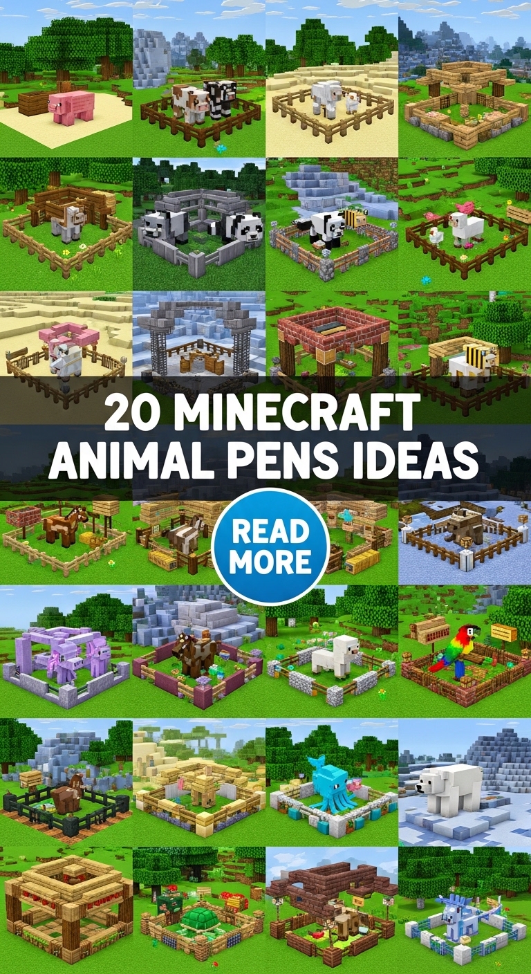 20 Minecraft Animal Pens Ideas