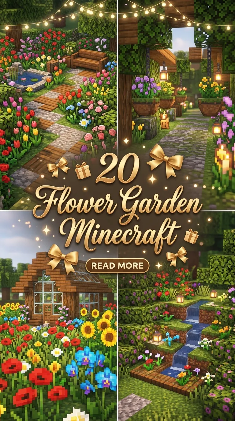 20 Flower Garden Minecraft